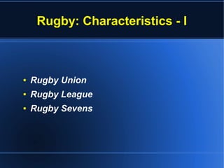 Rugby League Positions