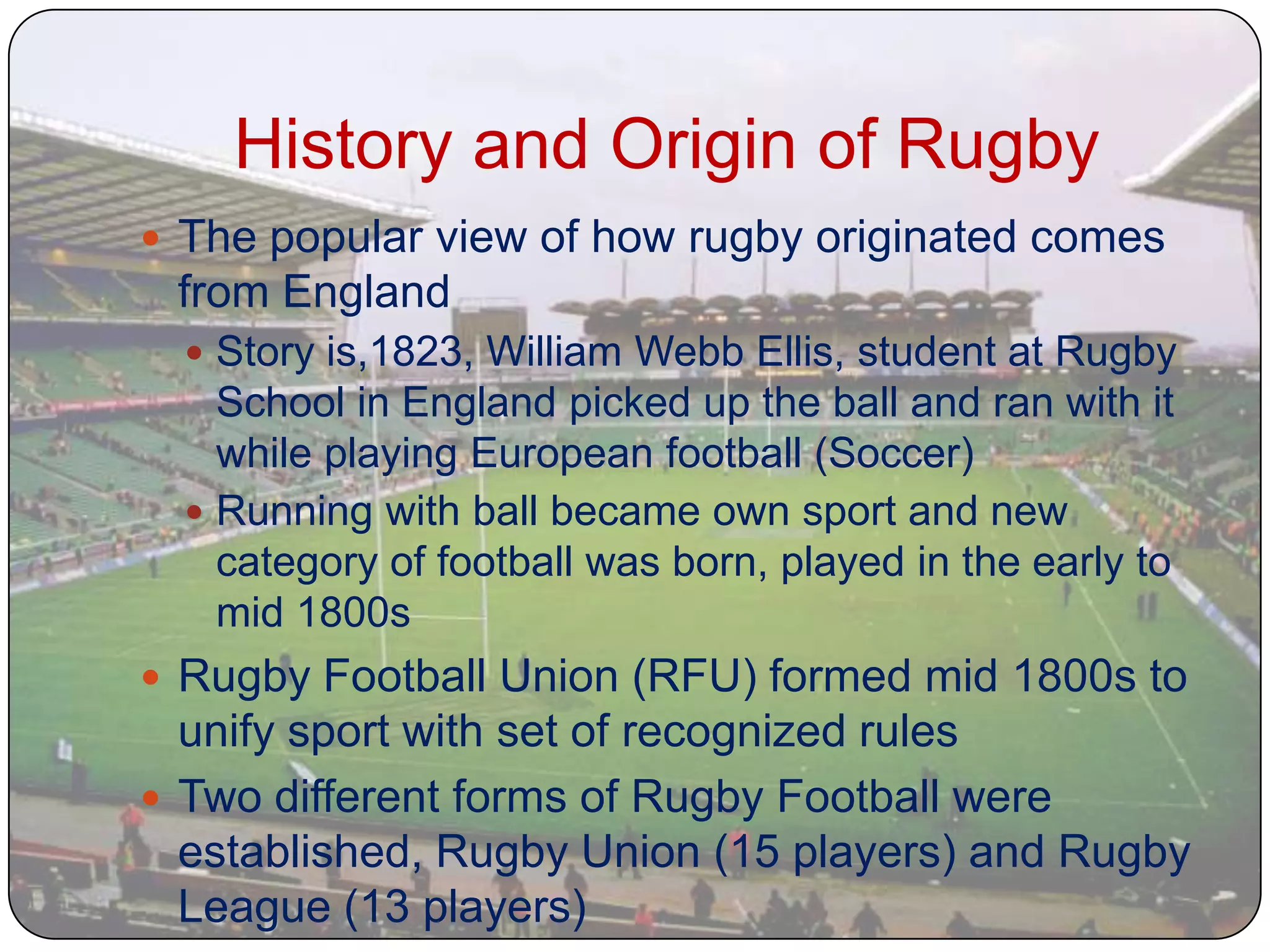 Rugby basic rules and terminology | PPTX