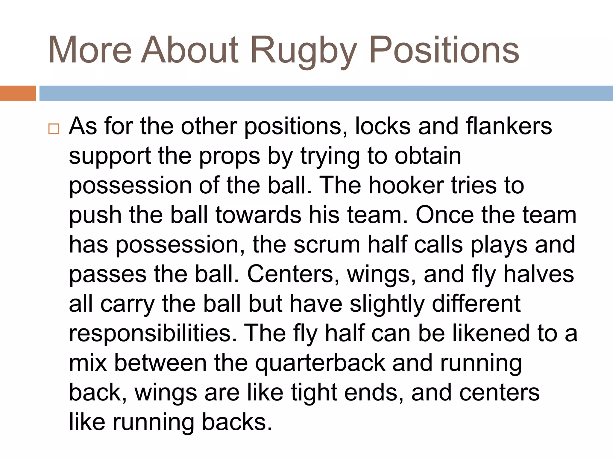 Rugby Position Roles in a Scrum | PPTX