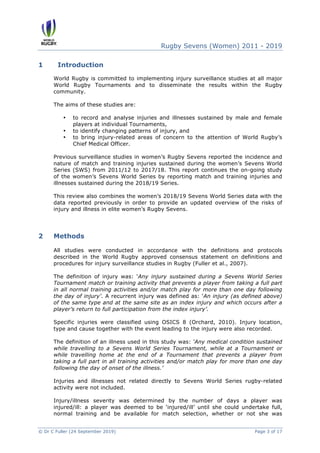 Estadísticas HSBC Rugby Sevens Series Femeninas 2008-2019 | PDF