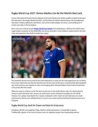 Emmanuel Meafou: Rising Star and Key Lock for Rugby World Cup 2027 | DOCX