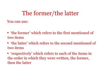 Cohesion: Reference Words | PPT