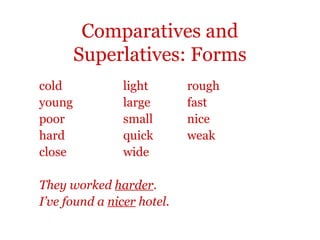 Comparatives and superlatives: forms | PPT