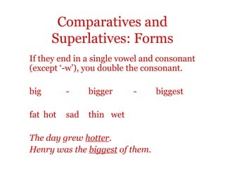 Comparatives and superlatives: forms | PPT