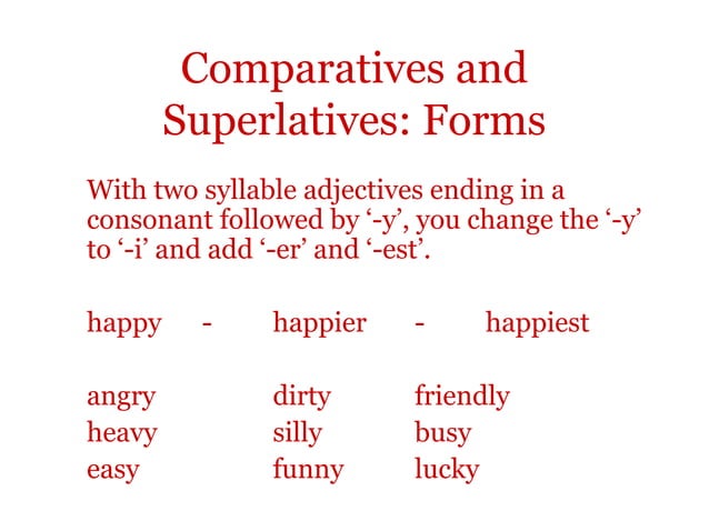 Comparatives and superlatives: forms | PPT