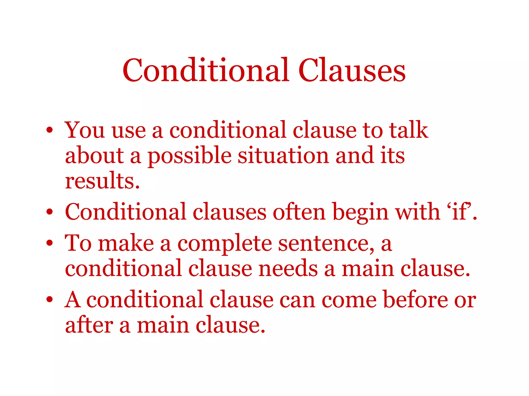 Conditional clauses | PPT