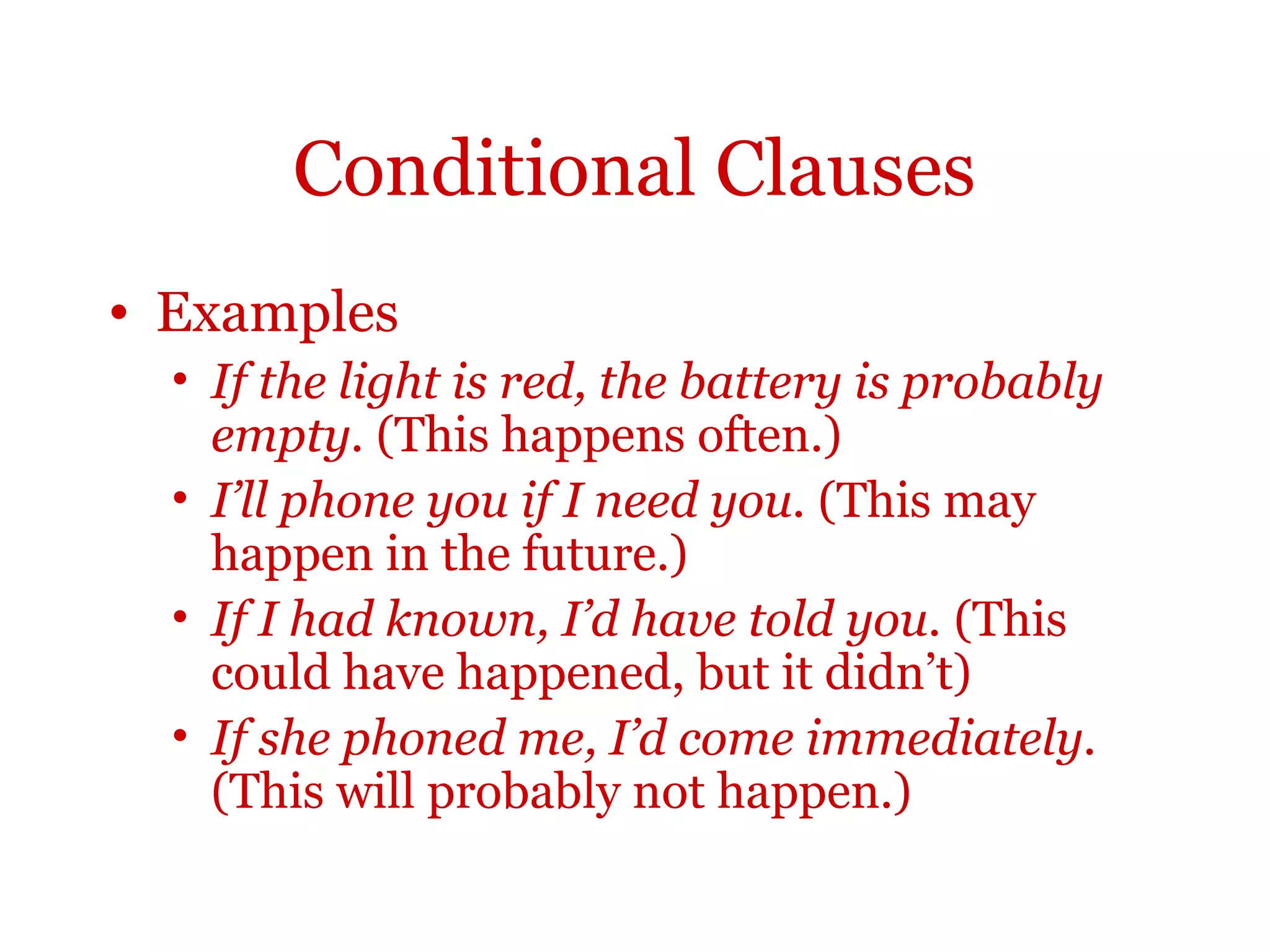 Conditional clauses | PPT