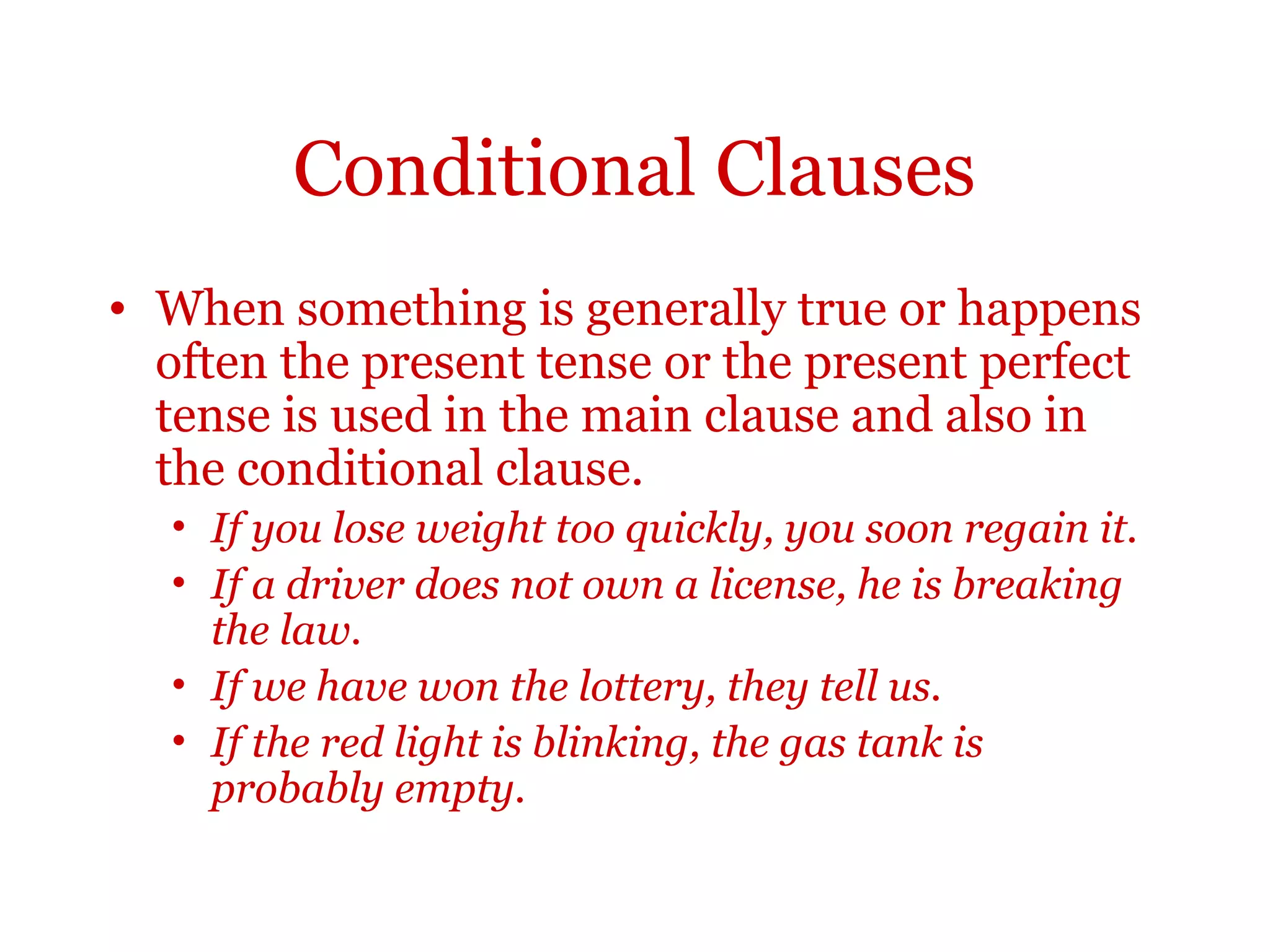 Conditional clauses | PPT