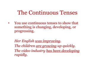 The continuous tenses | PPT