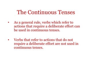 The continuous tenses | PPT