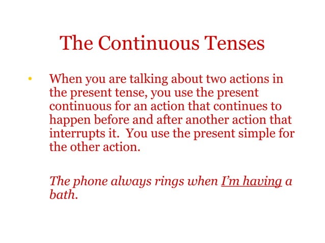 The continuous tenses | PPT