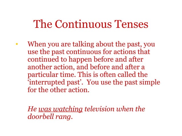 The continuous tenses | PPT