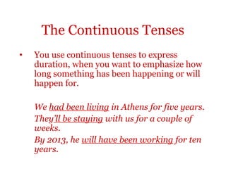 The continuous tenses | PPT