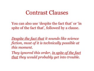 Contrast clauses | PPT