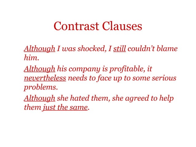 Contrast clauses | PPT