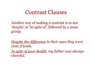 Contrast clauses | PPT