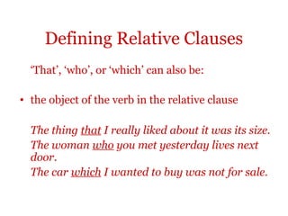 Defining relative clauses | PPT