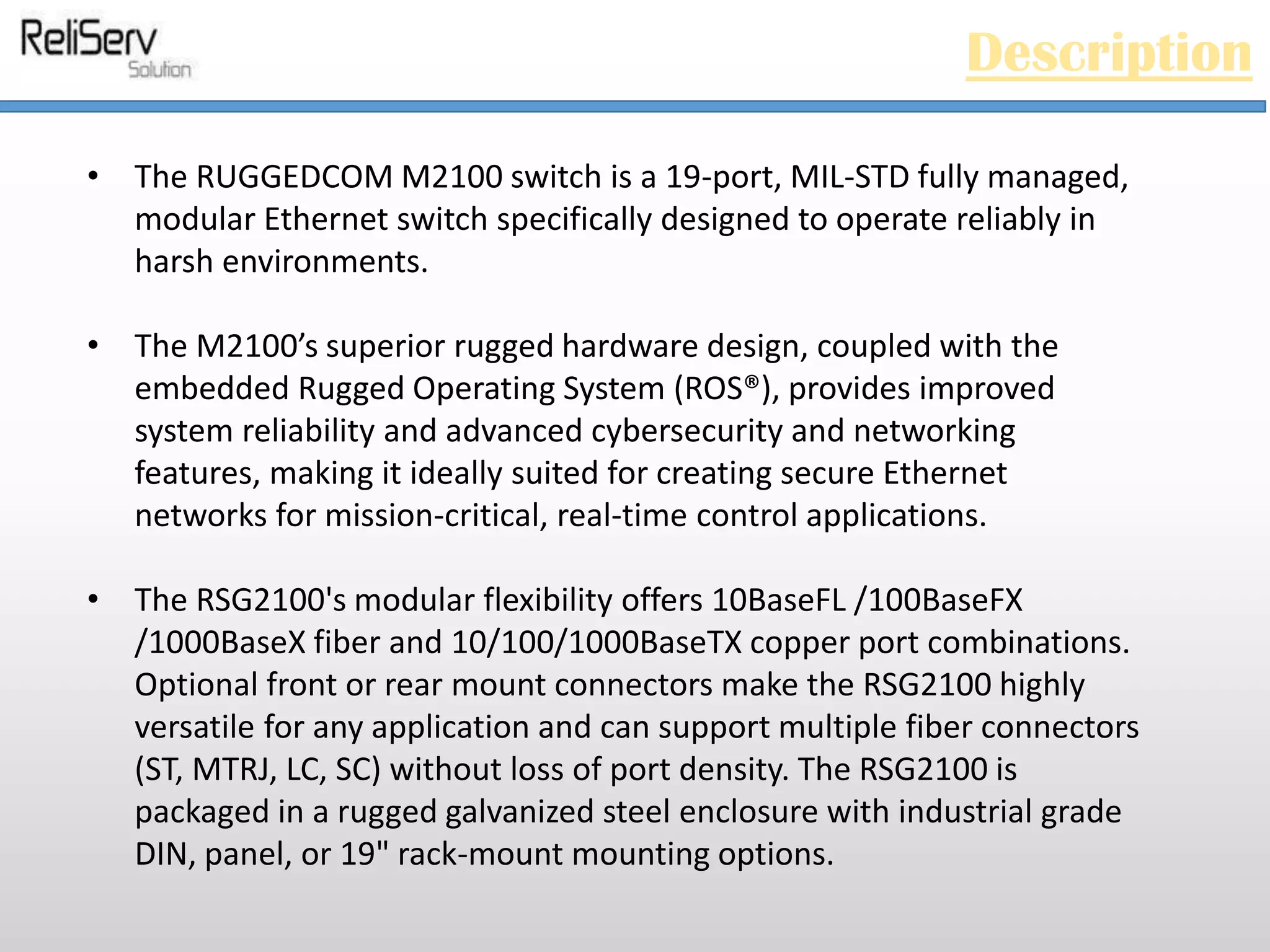 RUGGEDCOM M2100 rack switch | PDF