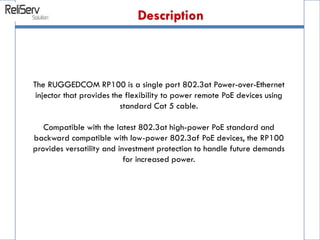 RUGGEDCOM RP100 Ethernet injectors | PPT