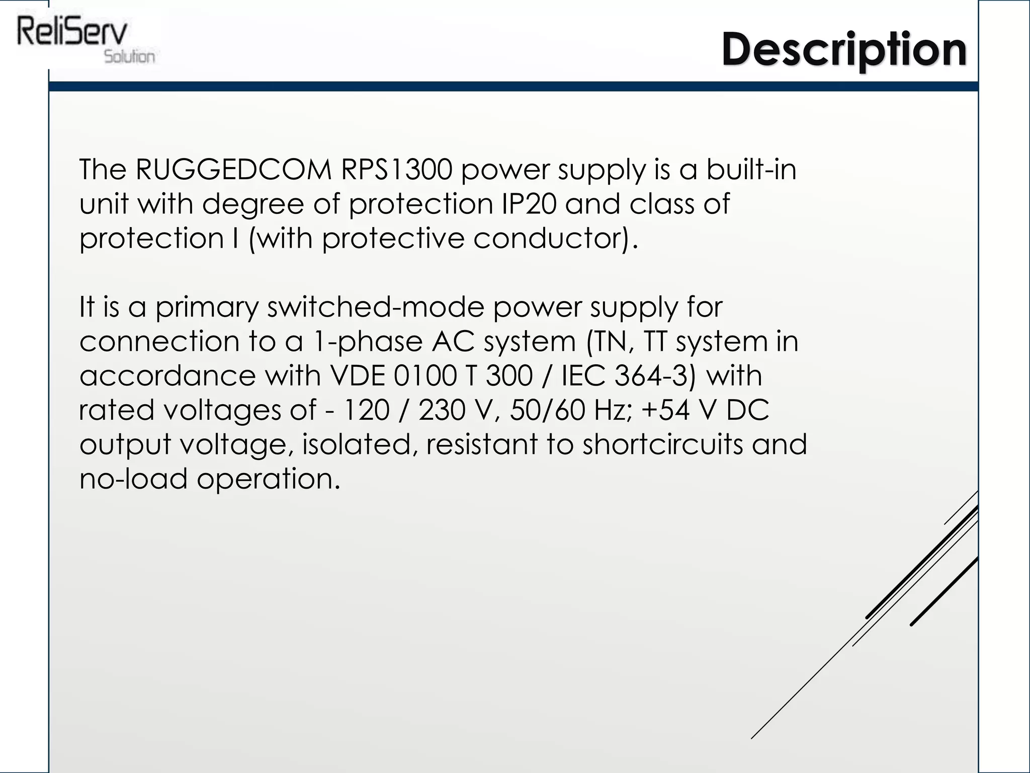 RUGGEDCOM RPS1300 accessories | PDF