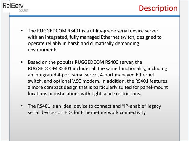 RUGGEDCOM RS401 serial device server | PDF | Computer Networking ...