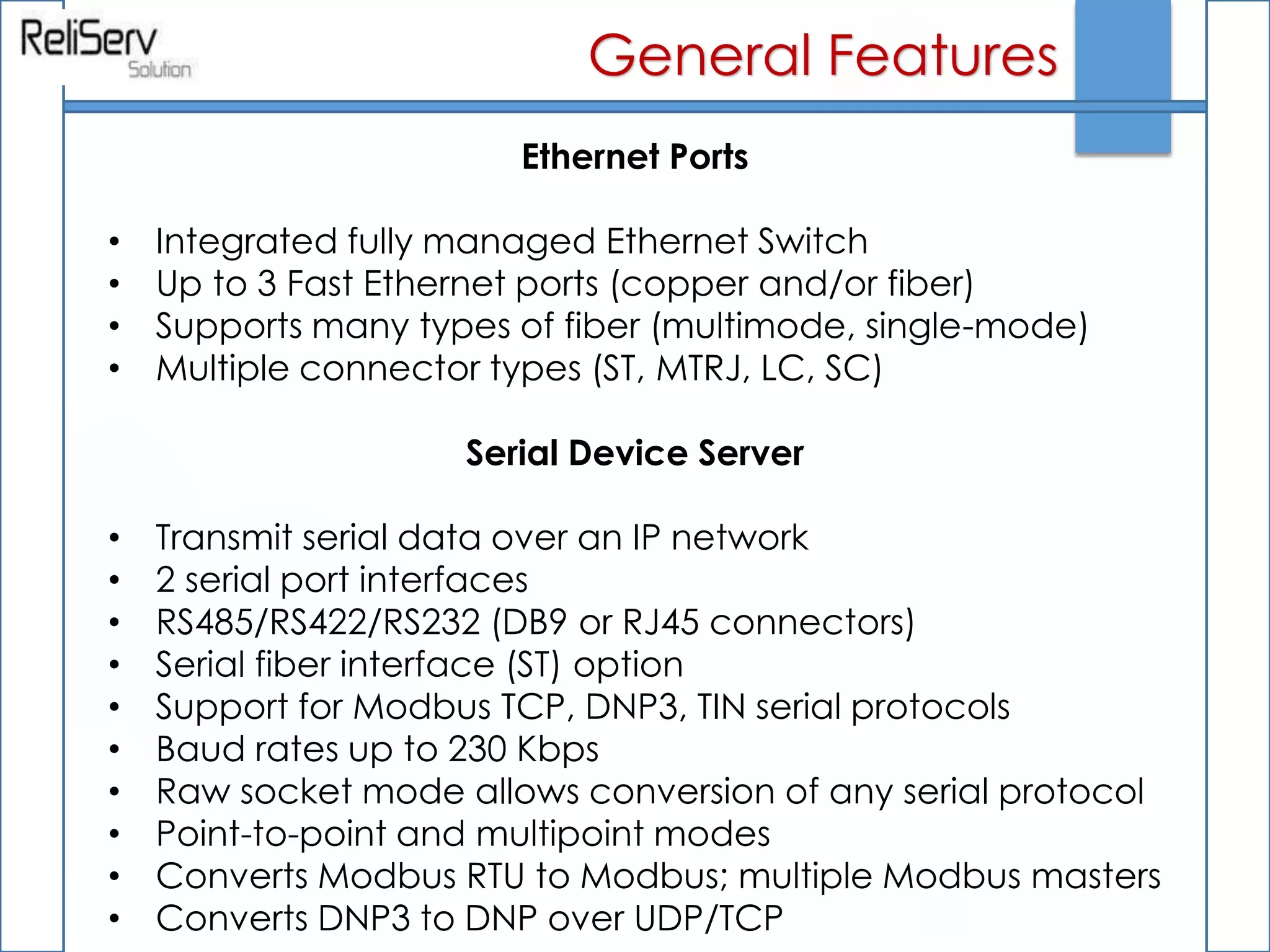 RUGGEDCOM RS910 serial device server | PPT