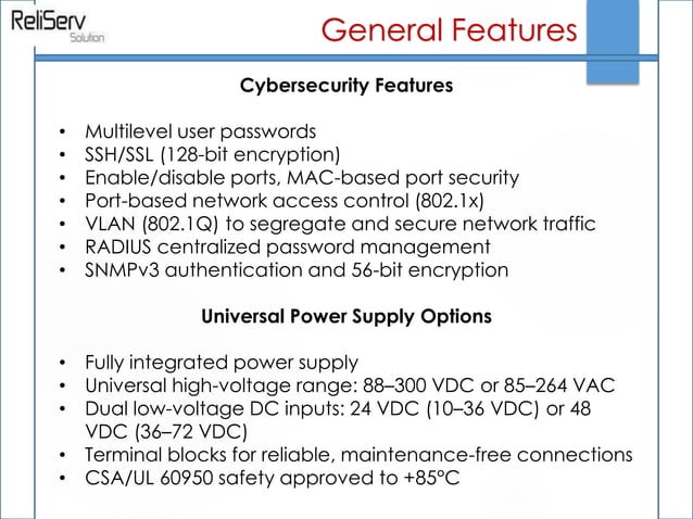 RUGGEDCOM RS910 serial device server | PPT