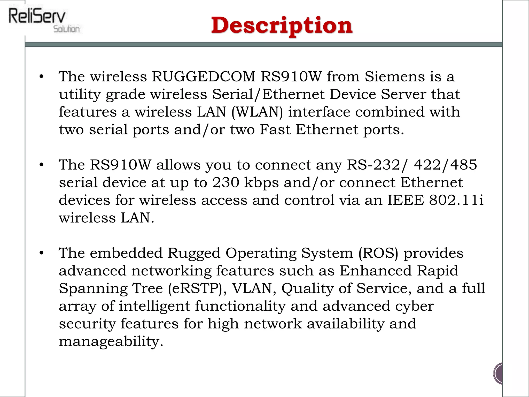 RUGGEDCOM RS910W wireless lan | PDF | Computer Networking | Computing