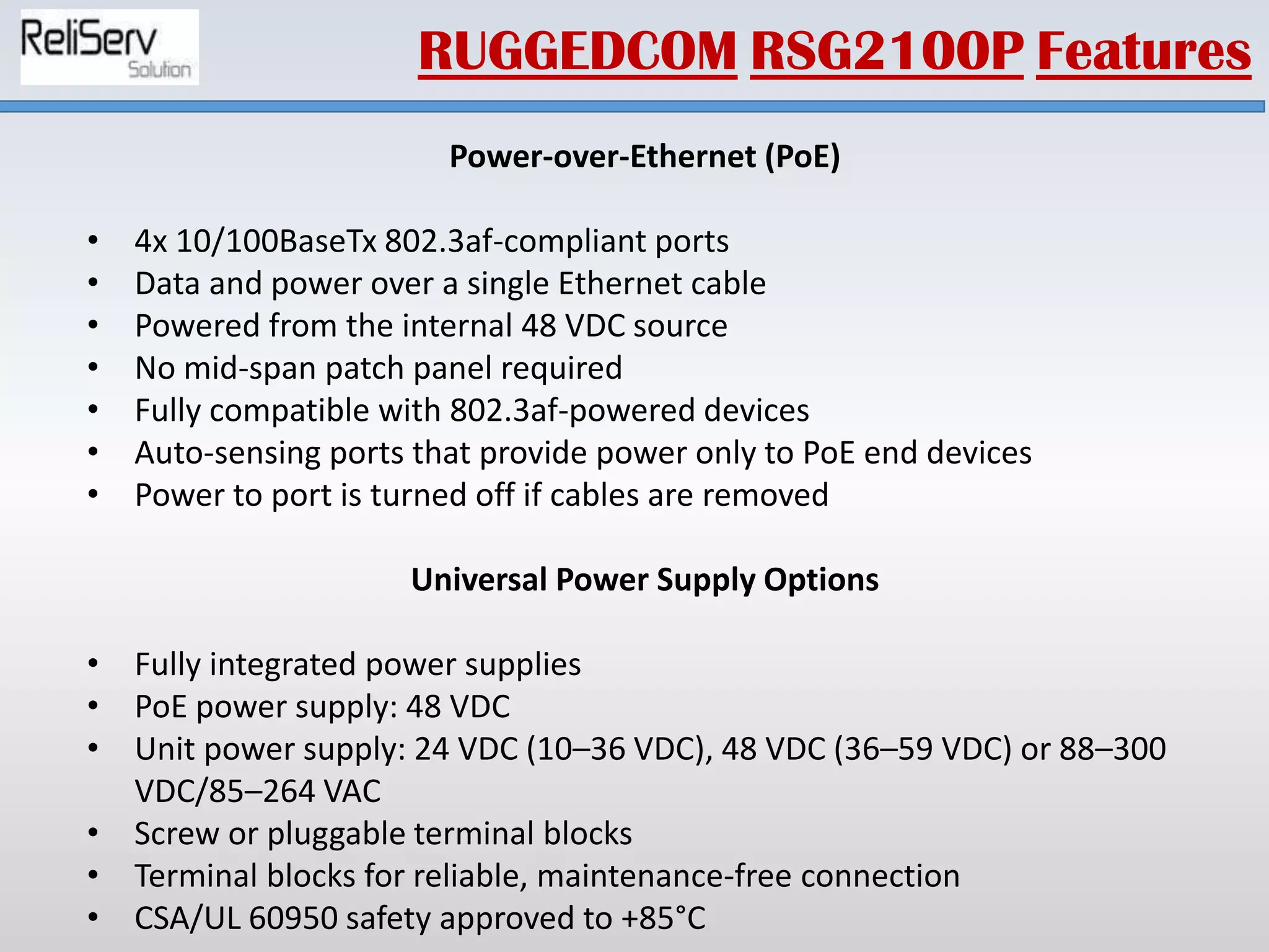 RUGGEDCOM RSG2100 / RSG2100P | PDF