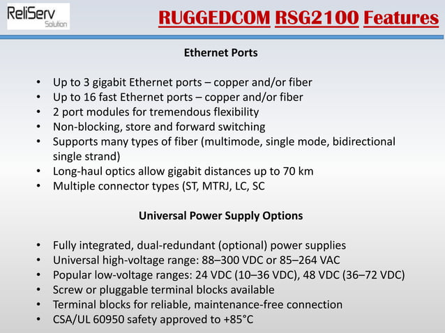 RUGGEDCOM RSG2100 / RSG2100P | PDF | Computer Networking | Computing