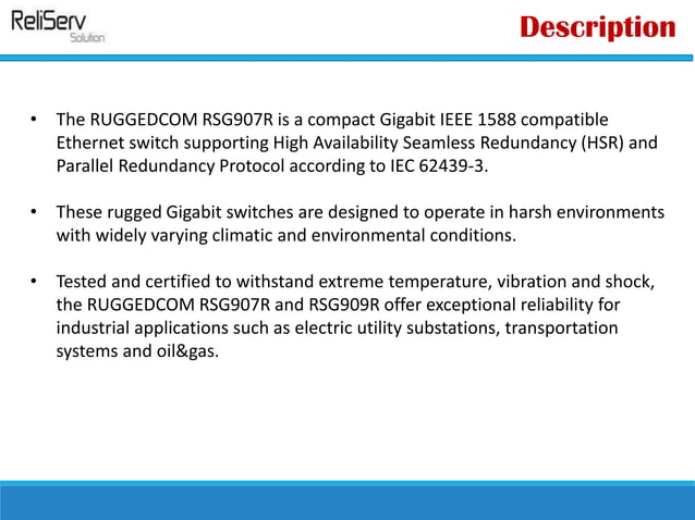 RUGGEDCOM RSG907R compact switch | PPT