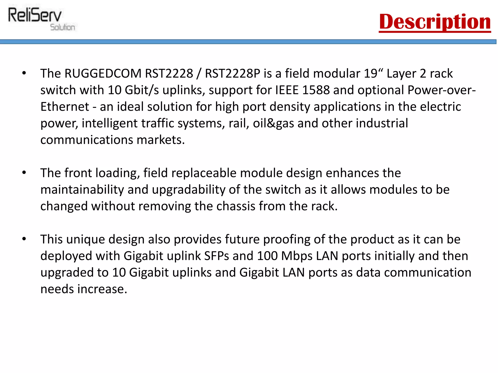 RUGGEDCOM RST2228 / RST2228P rack switch | PPT