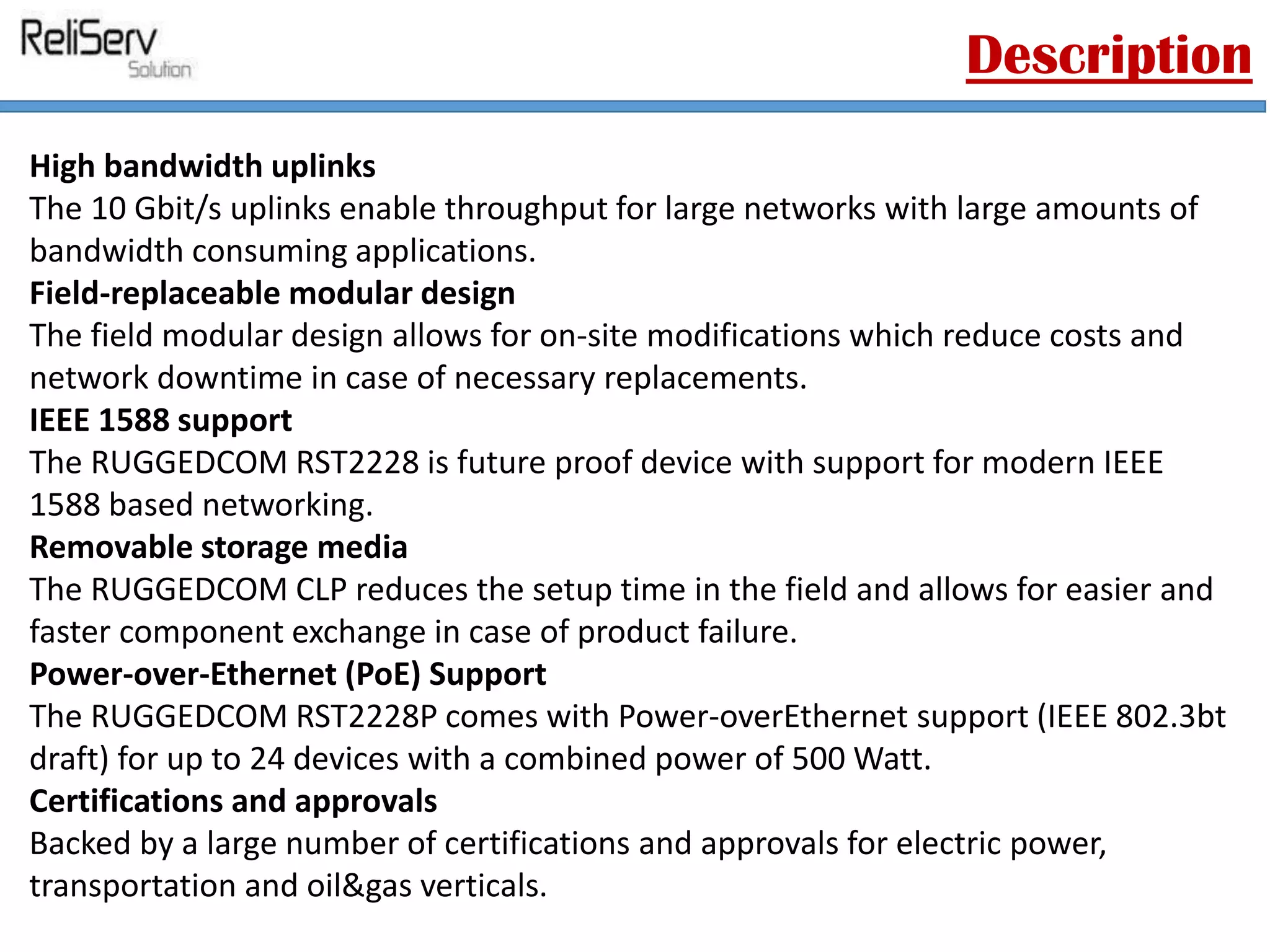 RUGGEDCOM RST2228 / RST2228P rack switch | PPT