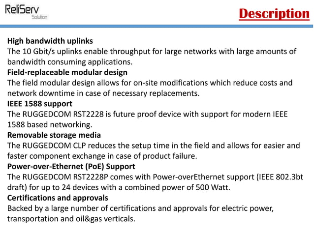 RUGGEDCOM RST2228 / RST2228P rack switch | PPT