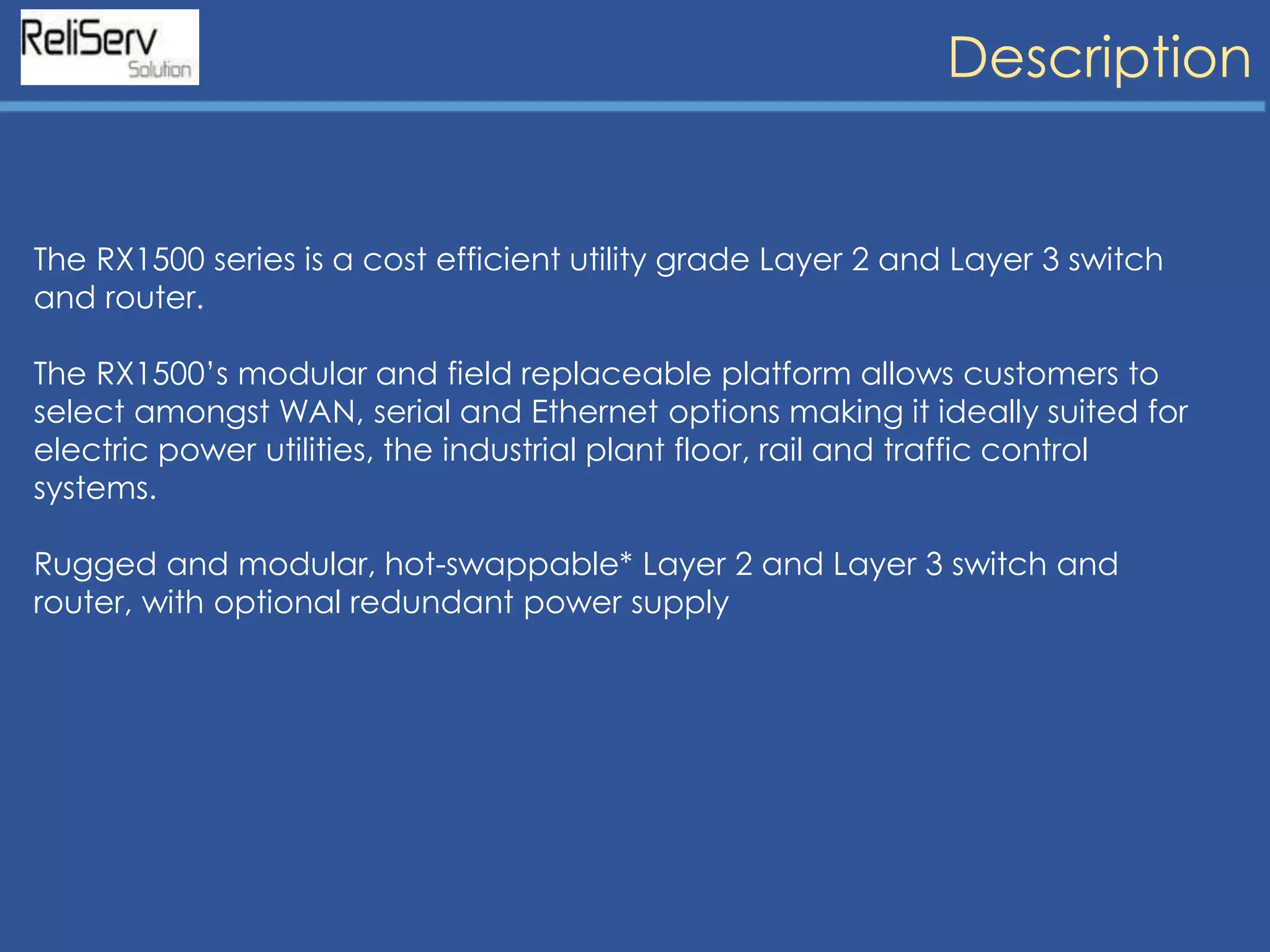 Ruggedcom rx1500 rx1501 multi service platform | PDF