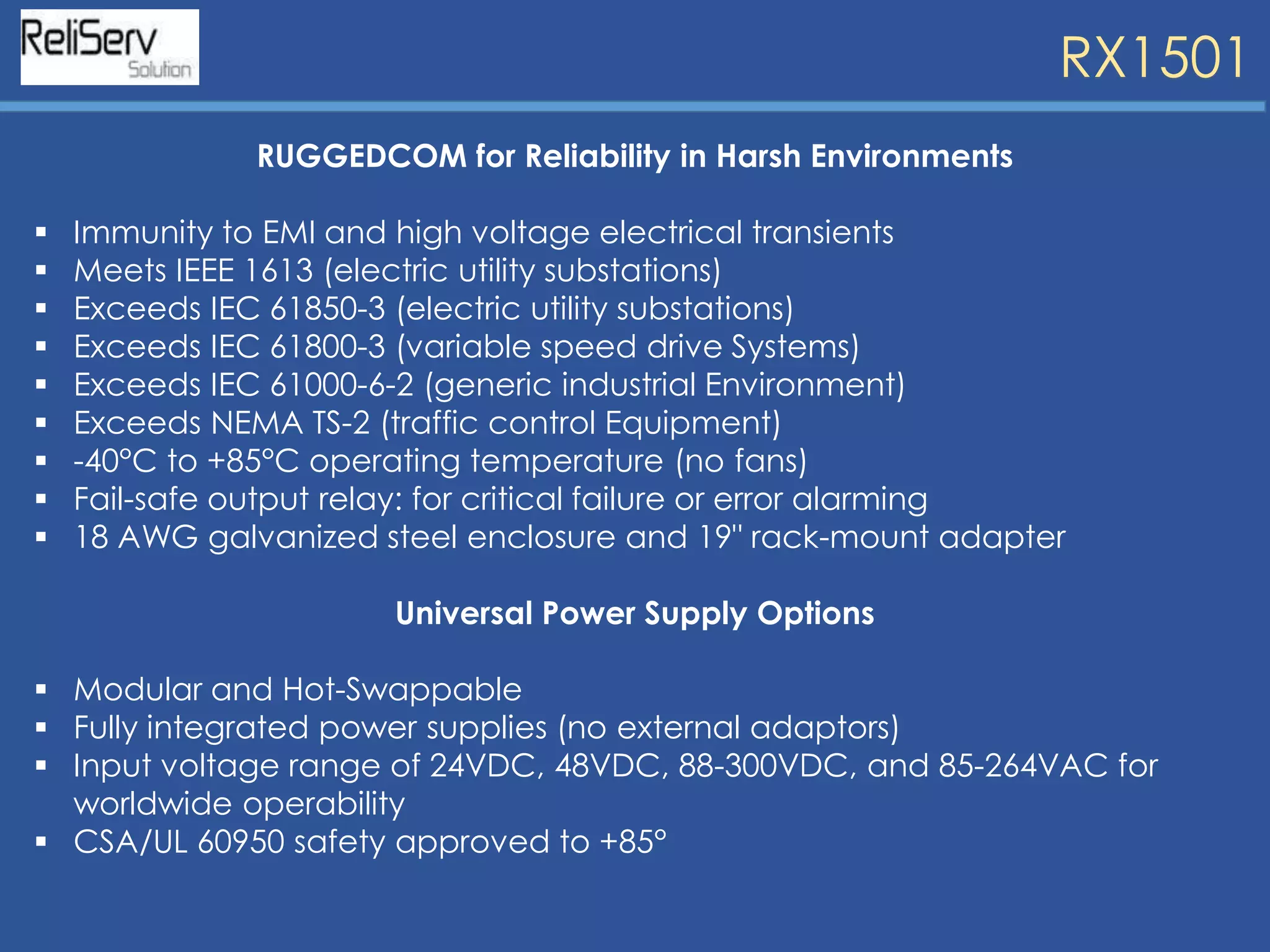 Ruggedcom rx1500 rx1501 multi service platform | PDF