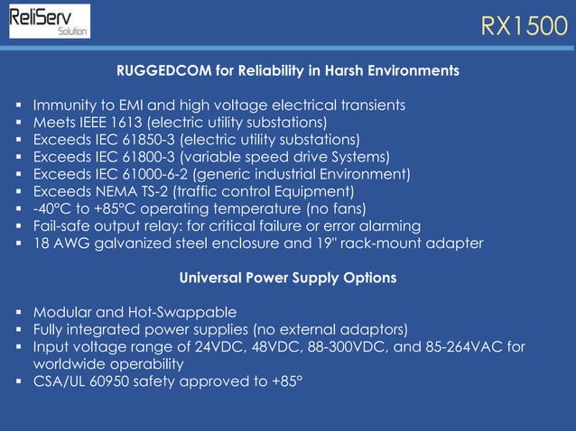 Ruggedcom rx1500 rx1501 multi service platform | PDF