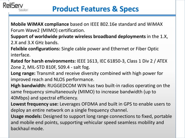 RUGGEDCOM WIN7000 wimax | PDF