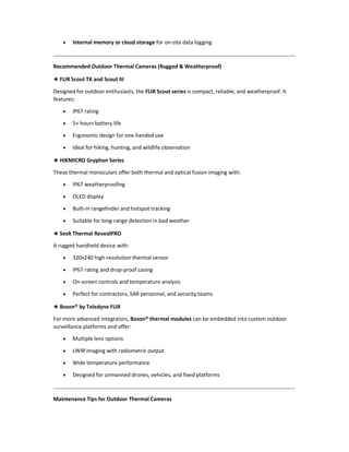 Thermal Imaging for Outdoor Use, Choosing Durable and Weatherproof ...