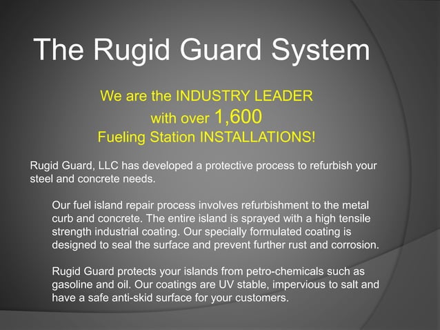 RUGID GUARD FUEL ISLAND RESTORATION | PPT | Free Download