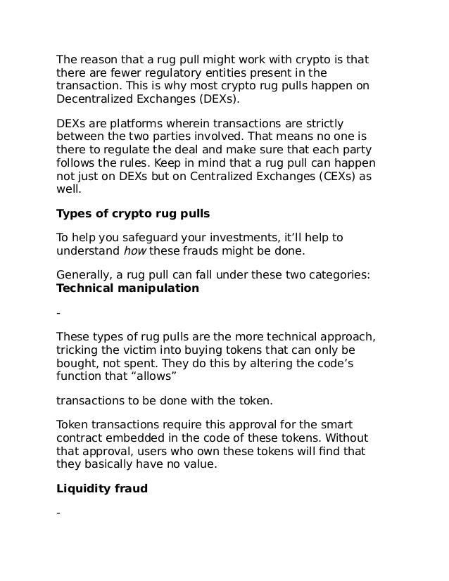 Eazy ways to spot a crypto rug pull scams | PDF | Free Download