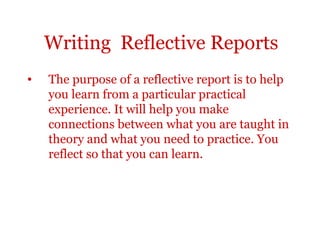Reflective Reports | PPT