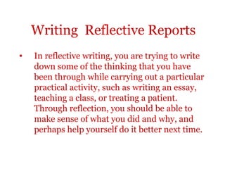 Reflective Reports | PPT