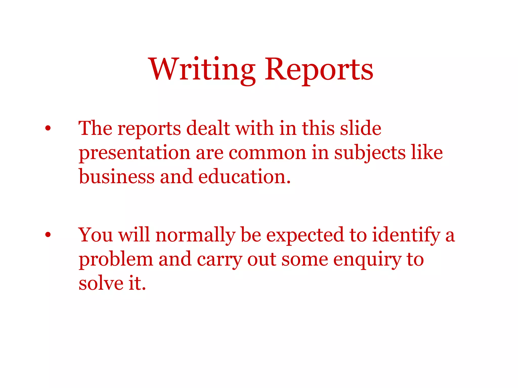 Report writing | PPT