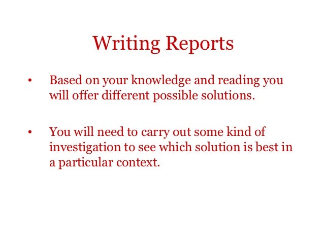 Report writing