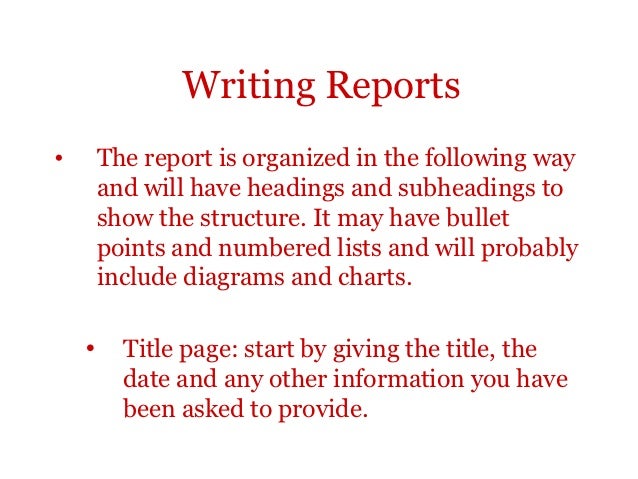 Report writing