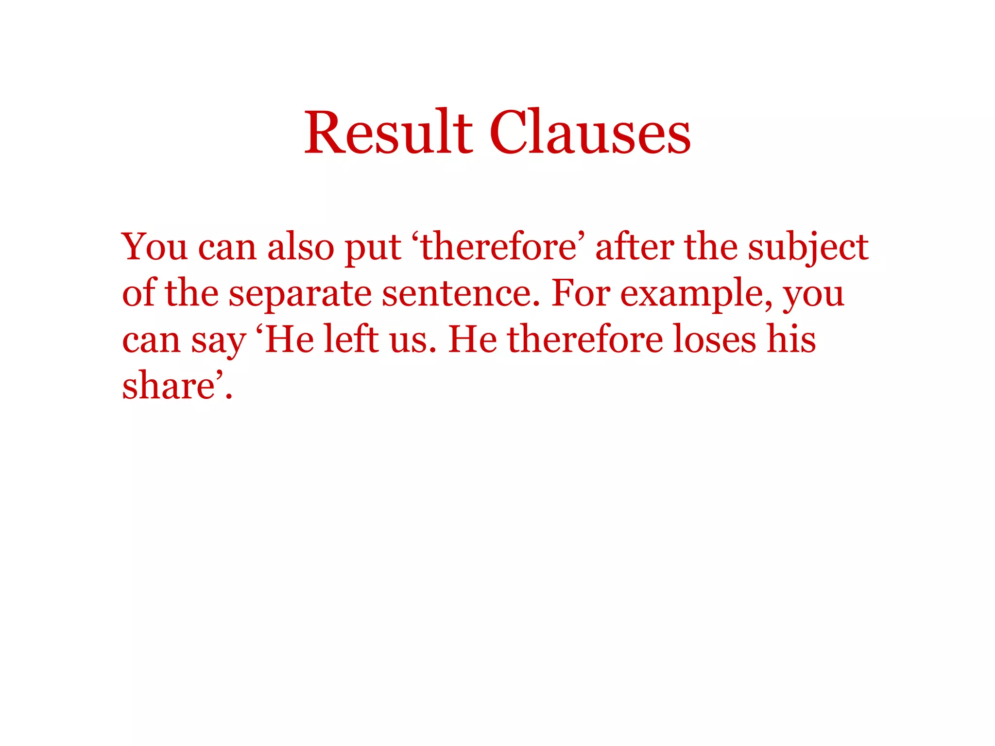 Result clauses | PPT