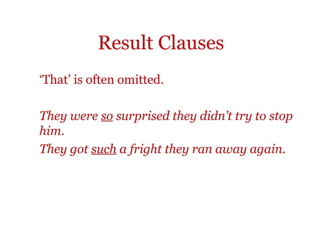 Result clauses | PPT