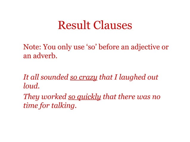 Result clauses | PPT