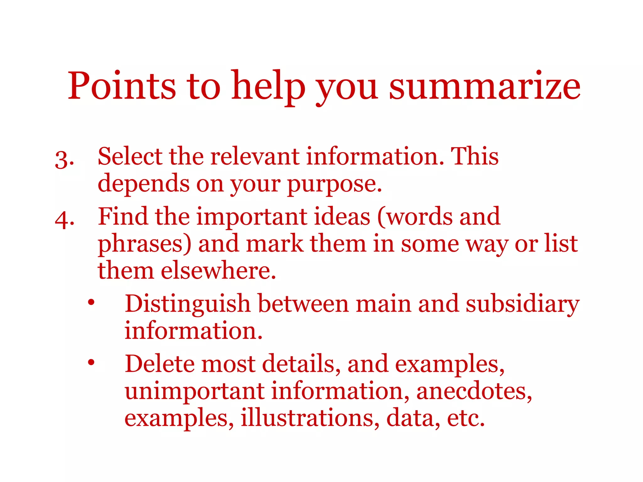 Summarizing, paraphrasing, synthesizing | PPT